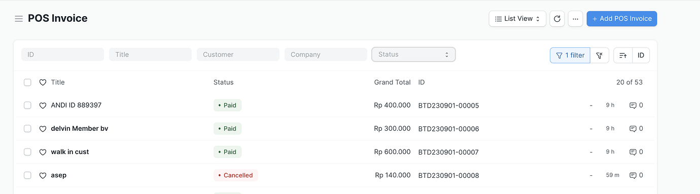 ERPNext POS Invoice Status Filter Bug - ERPNext - Frappe Forum
