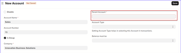 New Account in an empty chart of accounts - Frappe Forum