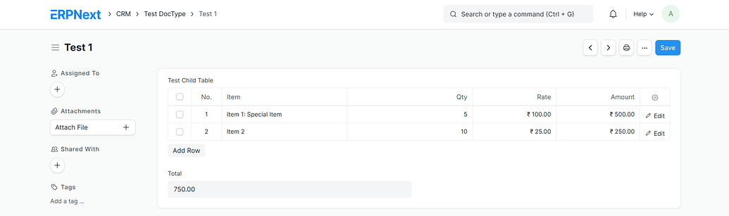 Client script for child table - ERPNext - Frappe Forum