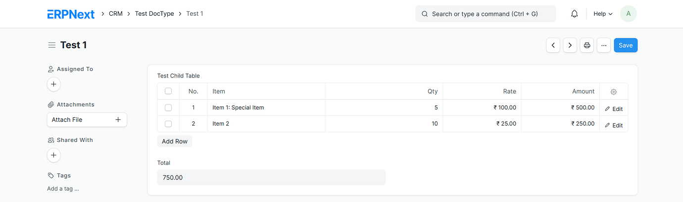 Client script for child table - ERPNext - Frappe Forum