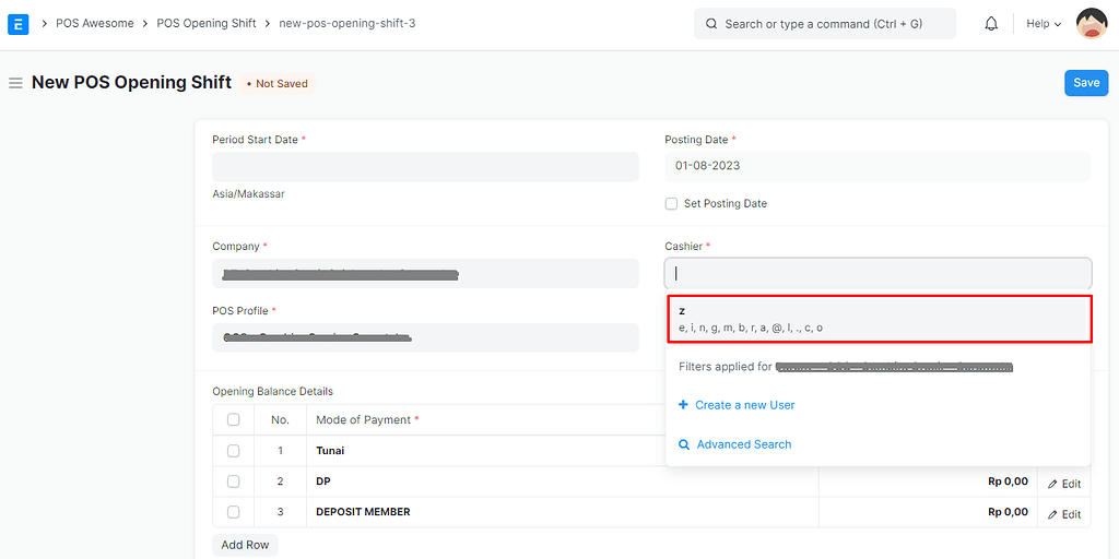 POS Awesome POS Opening Shift Cashier List BUG - ERPNext - Frappe Forum