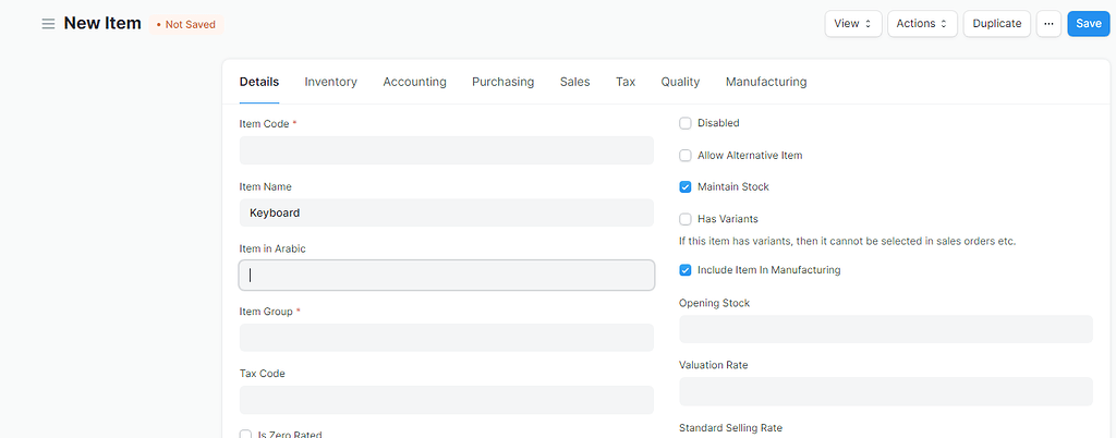Item name want in arabic automatically when enter item name - Buying - Frappe Forum