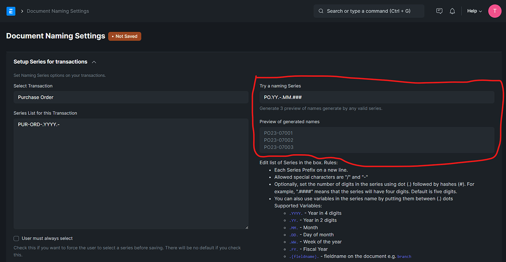 Fiscal Year - Naming Series Problem v14.31.3 - ERPNext - Frappe Forum