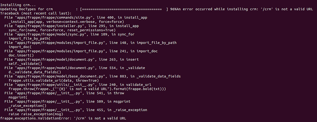 While Installing Frappe Crm In Localhost Showing Crm Not A Valid Url Frappe Crm Frappe Forum