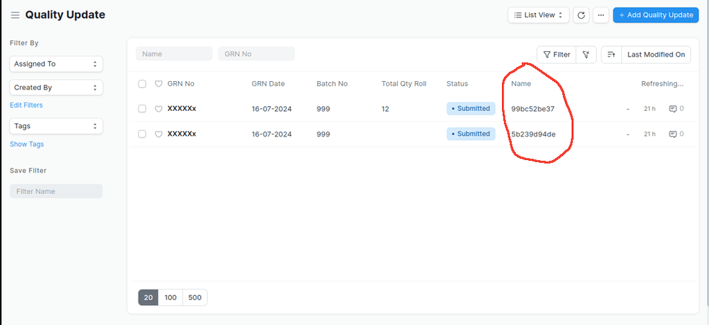 Want to hide Name Column from the List view - ERPNext - Frappe Forum