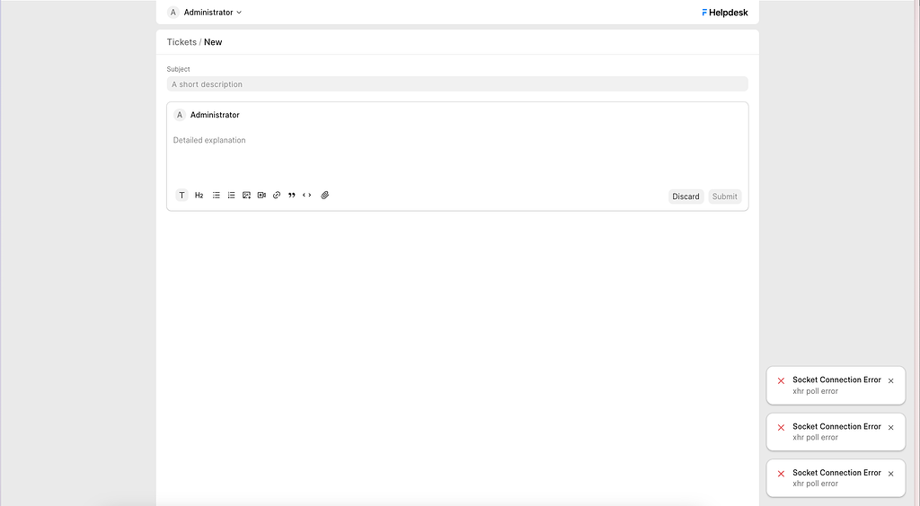 Socket Connection Error Xhr Poll Error Frappe Helpdesk Frappe Forum