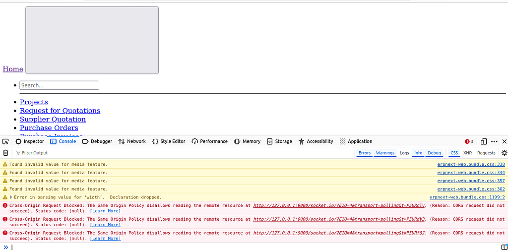 Error in css of ERPNext website Error in css of ERPNext website