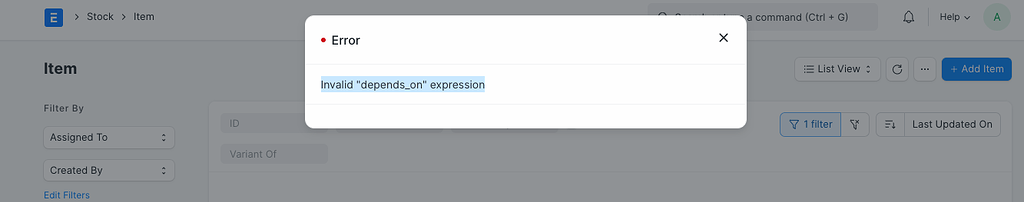 Error while creating new Item - ERPNext: v14.23.0 (version-14) - ERPNext - Frappe Forum