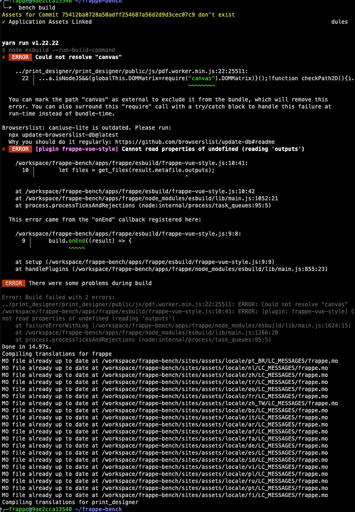 Installing Print Designer On Frappe V15 Fails Because Of Canvas Print Designer Frappe Forum