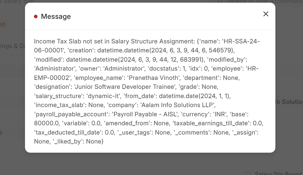 Error in salary slip creation - Frappe HR - Frappe Forum
