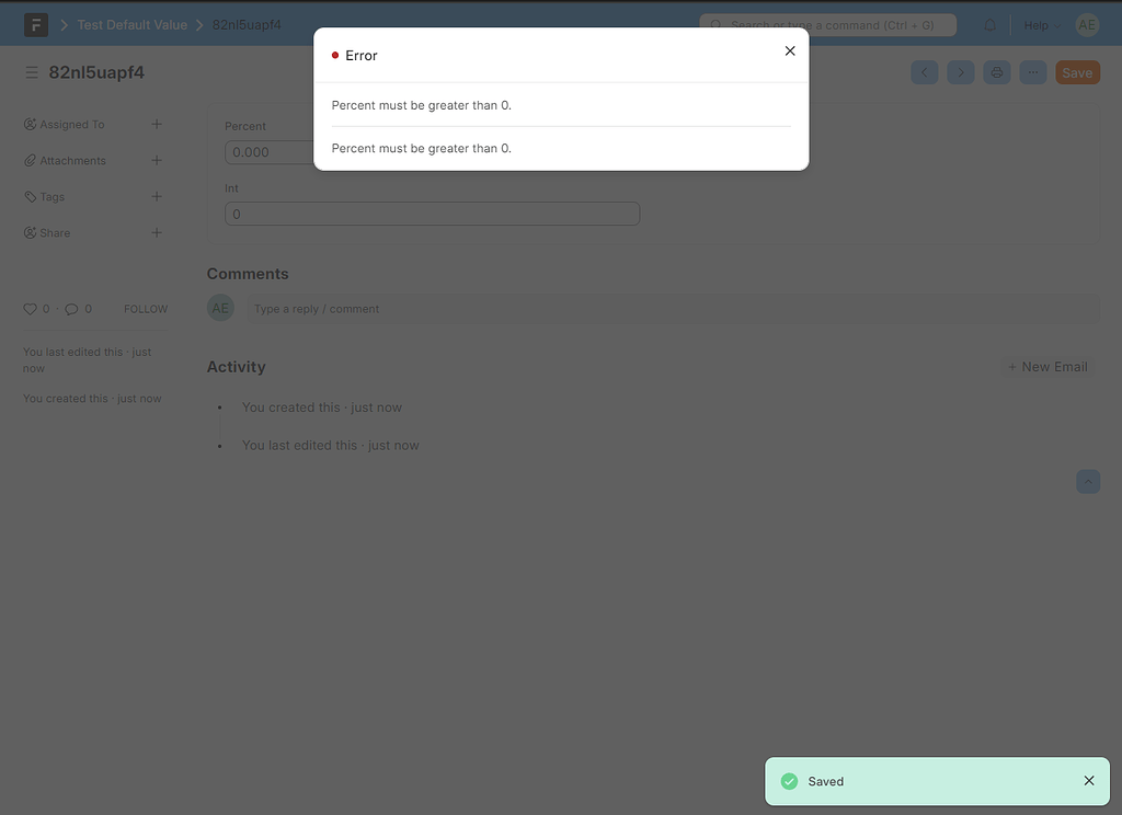 I want to display a message in onrefresh, but after inserting, the message appears twice - Bug ...