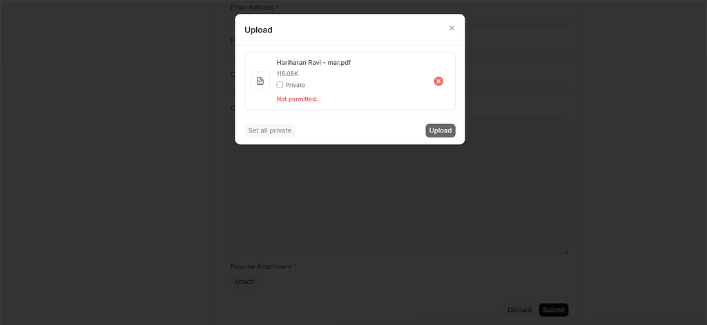 Unable to Upload Attachments in Public Job Application Web Forms for Non-Logged-In Users ...