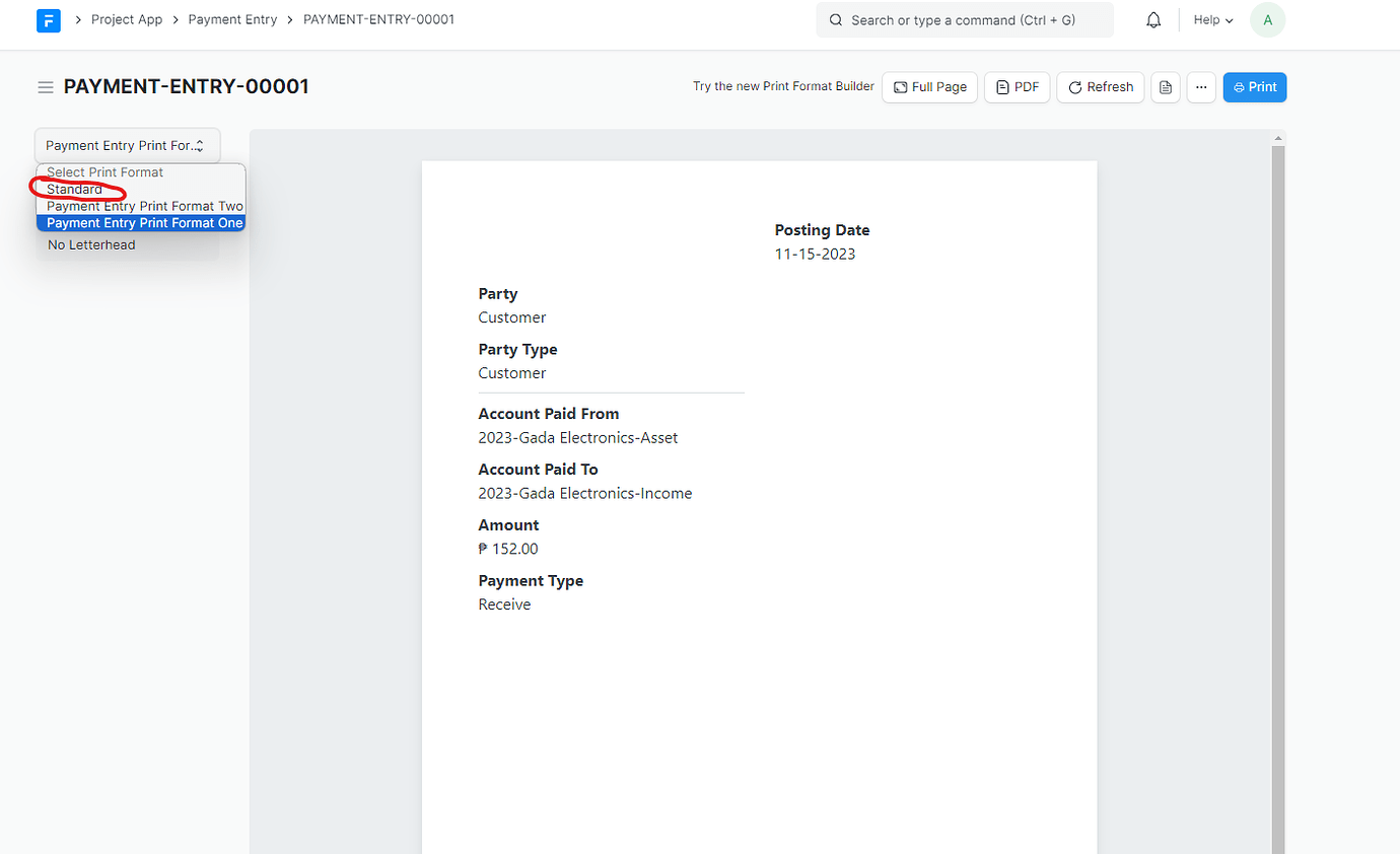 Hide Print Standard Format Frappe Framework Frappe Forum