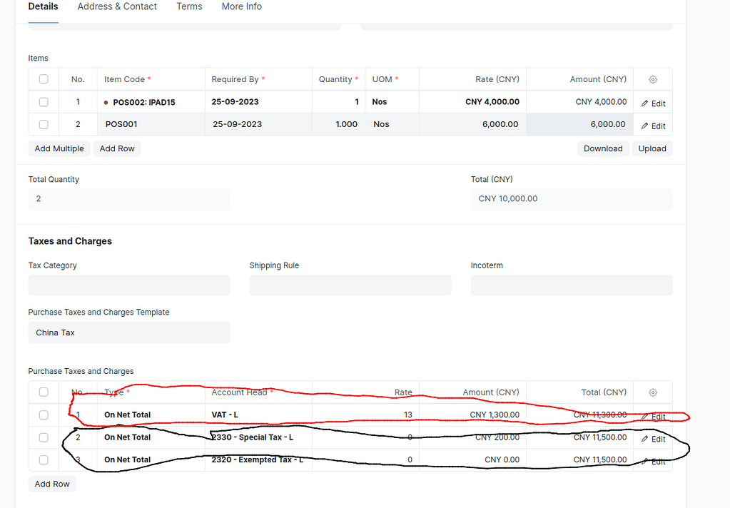 Item taxes vs purchase taxes - ERPNext - Frappe Forum