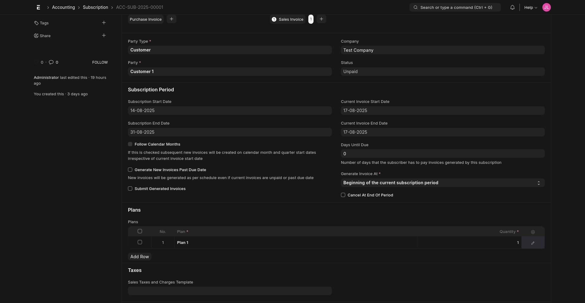 Subscription invoices not generated automatically - User Forum - Frappe ...