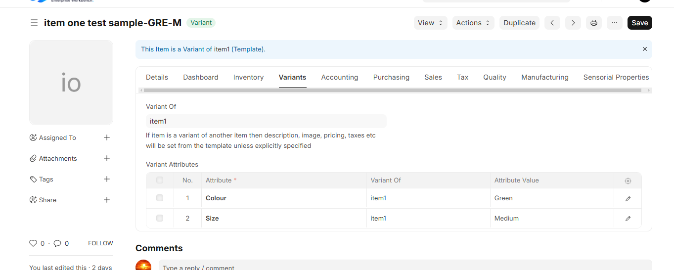 How to display na Variant table - Stock/Inventory - Frappe Forum