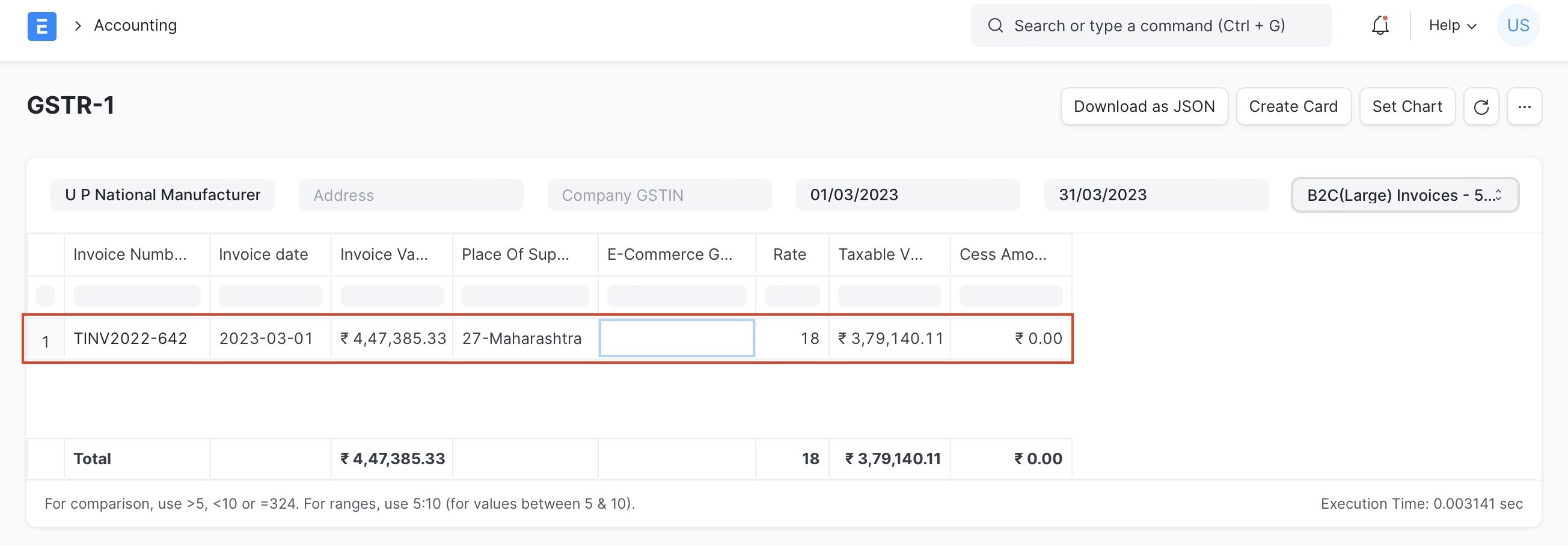 Double Entry In JSON File For GSTR 1 In B2C small B2C Large