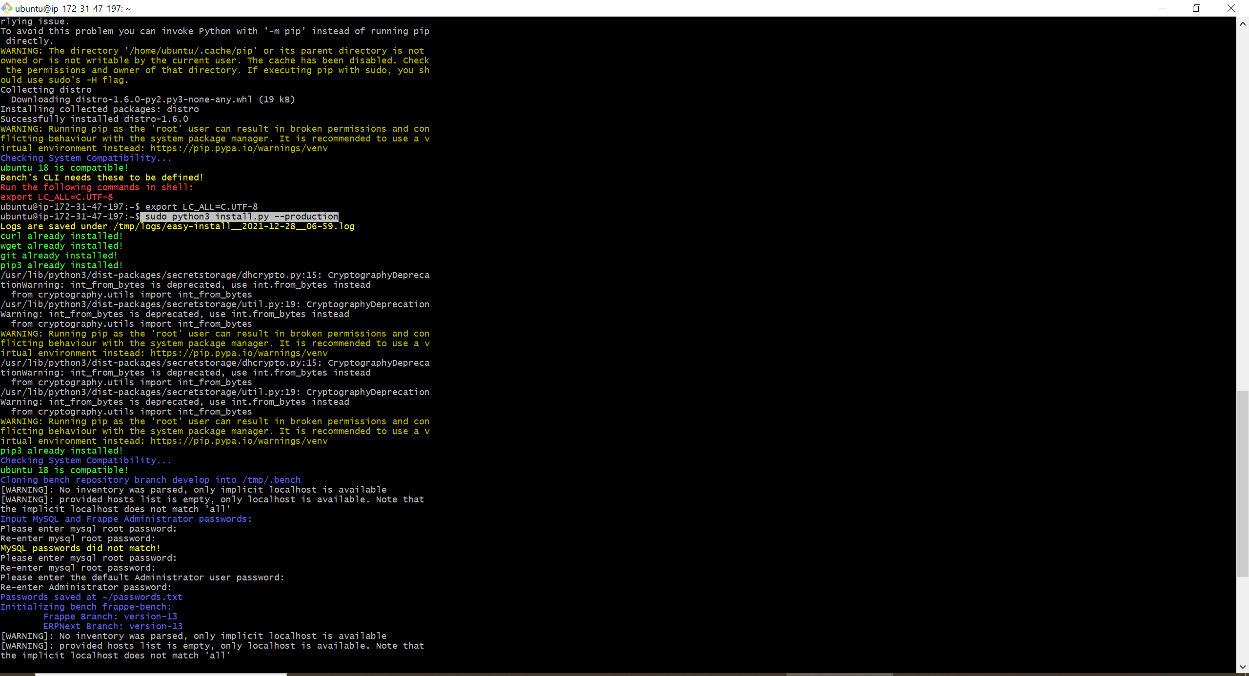 ERPNEXT installation with Easy Install Script - Install / Update ...