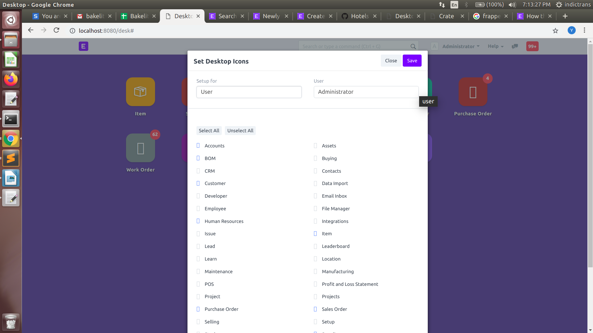Newly created doctype not showing in desk menu - Customize ERPNext ...