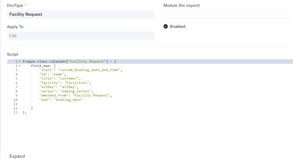 In The List View Calendar View Option Not Show Customize Erpnext Frappe Forum