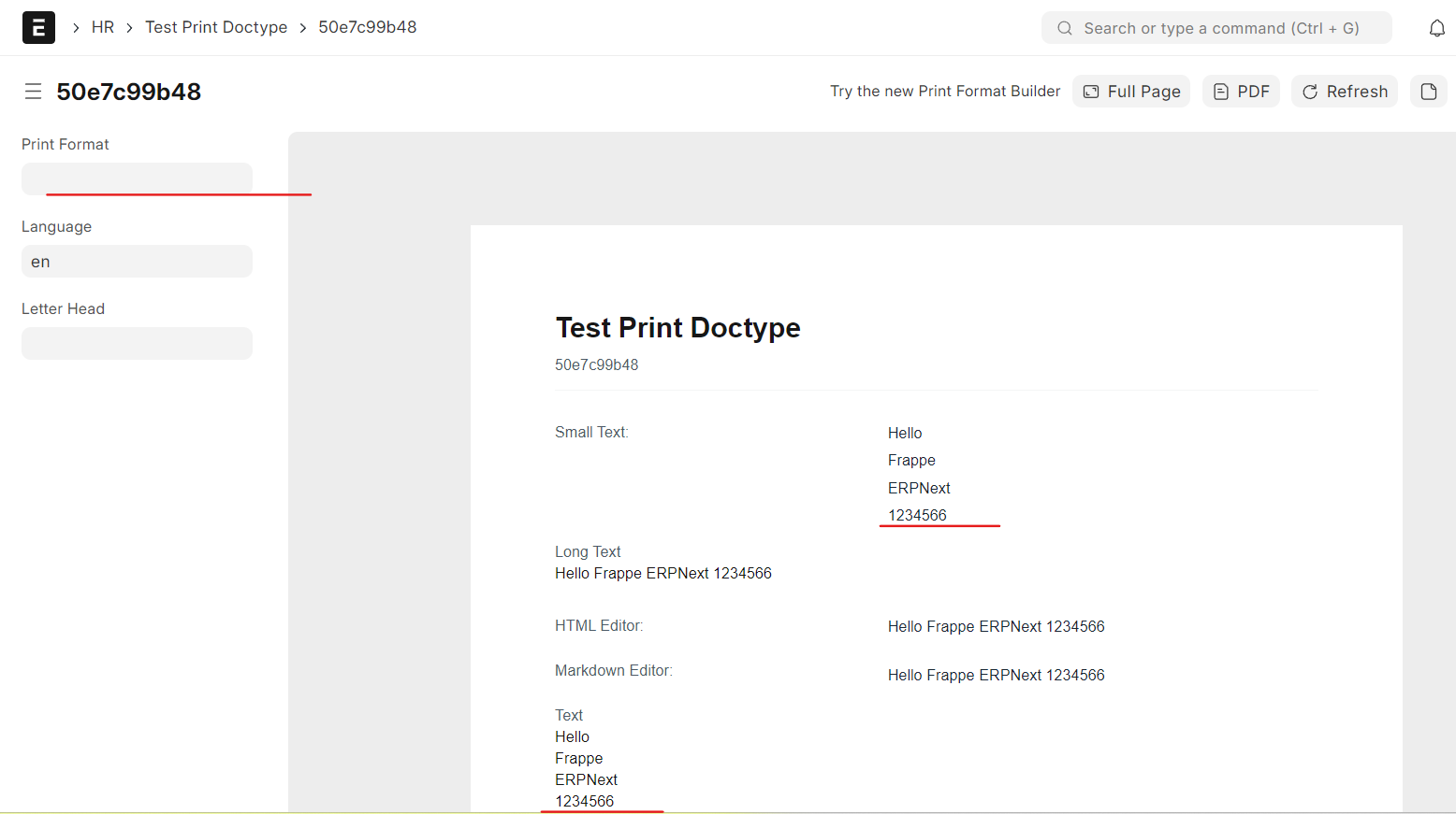 Small Text Field getting printed Without New Line in Custom Print Format - ERPNext - Frappe Forum