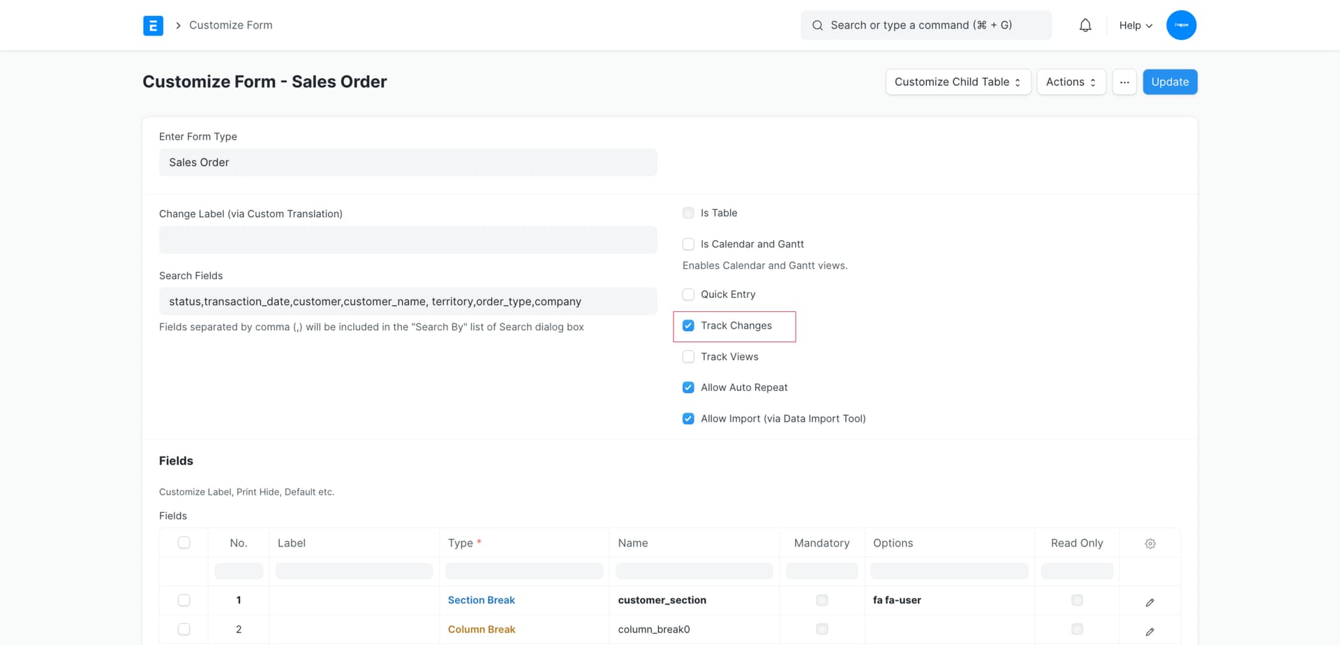 Track customization of doctype changes - ERPNext - Frappe Forum