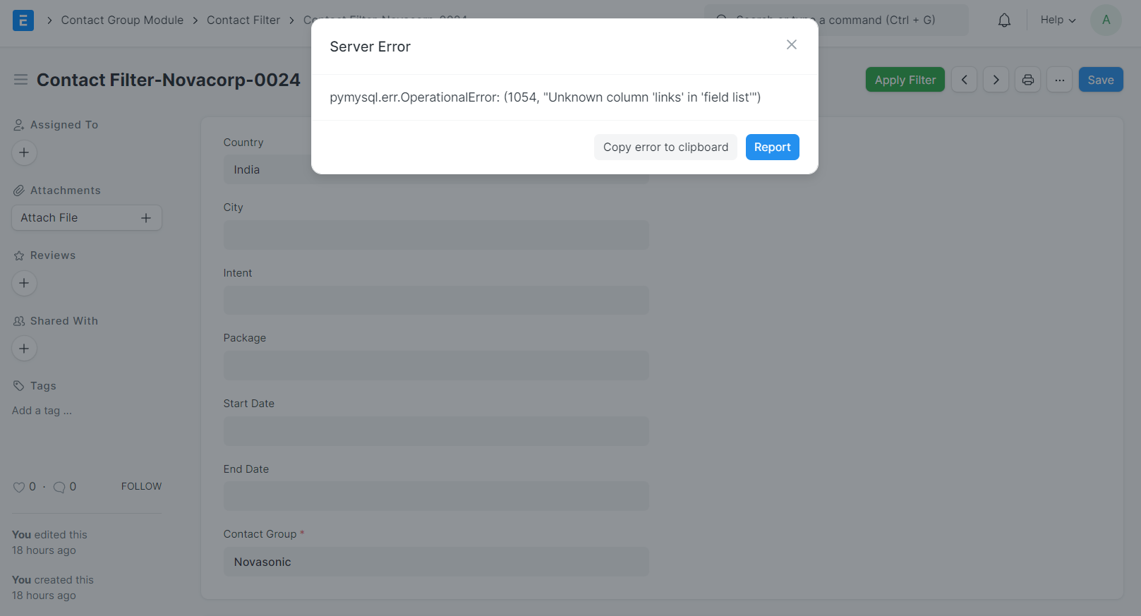 How to create Filter Doctype - Custom Script - Frappe Forum