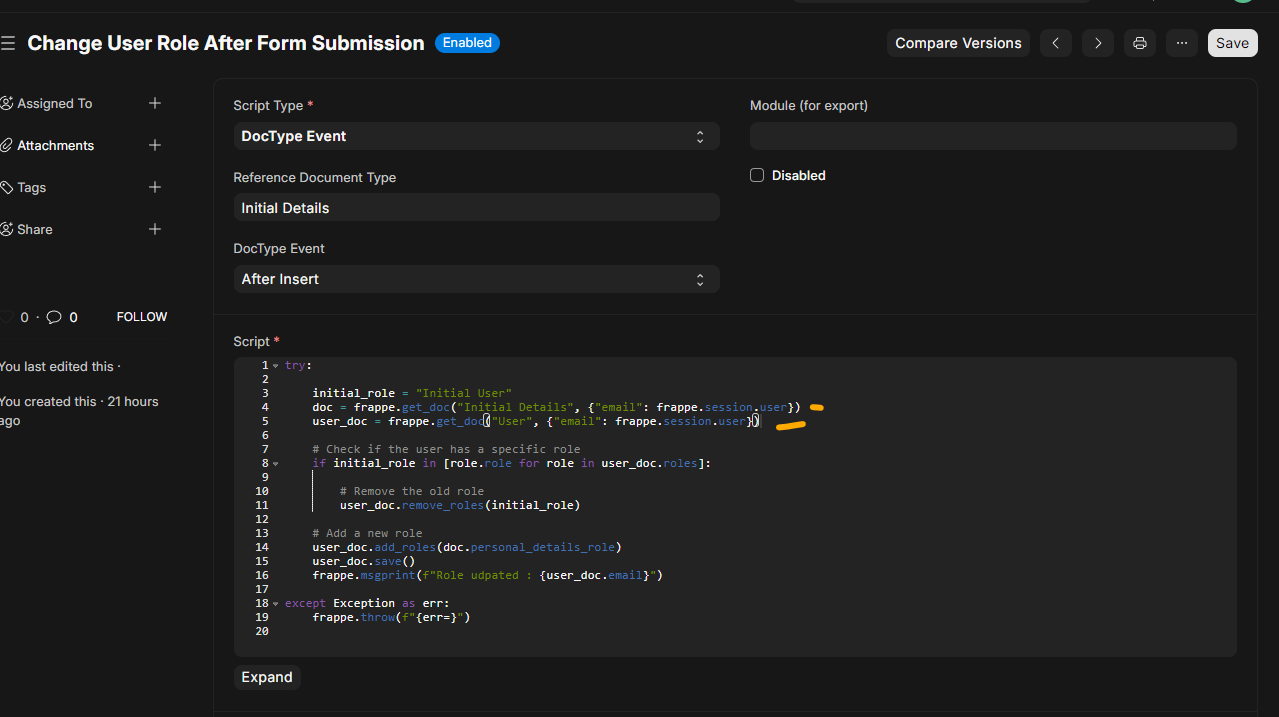 Setting User Role Using Server Scripts Frappe Framework Frappe Forum