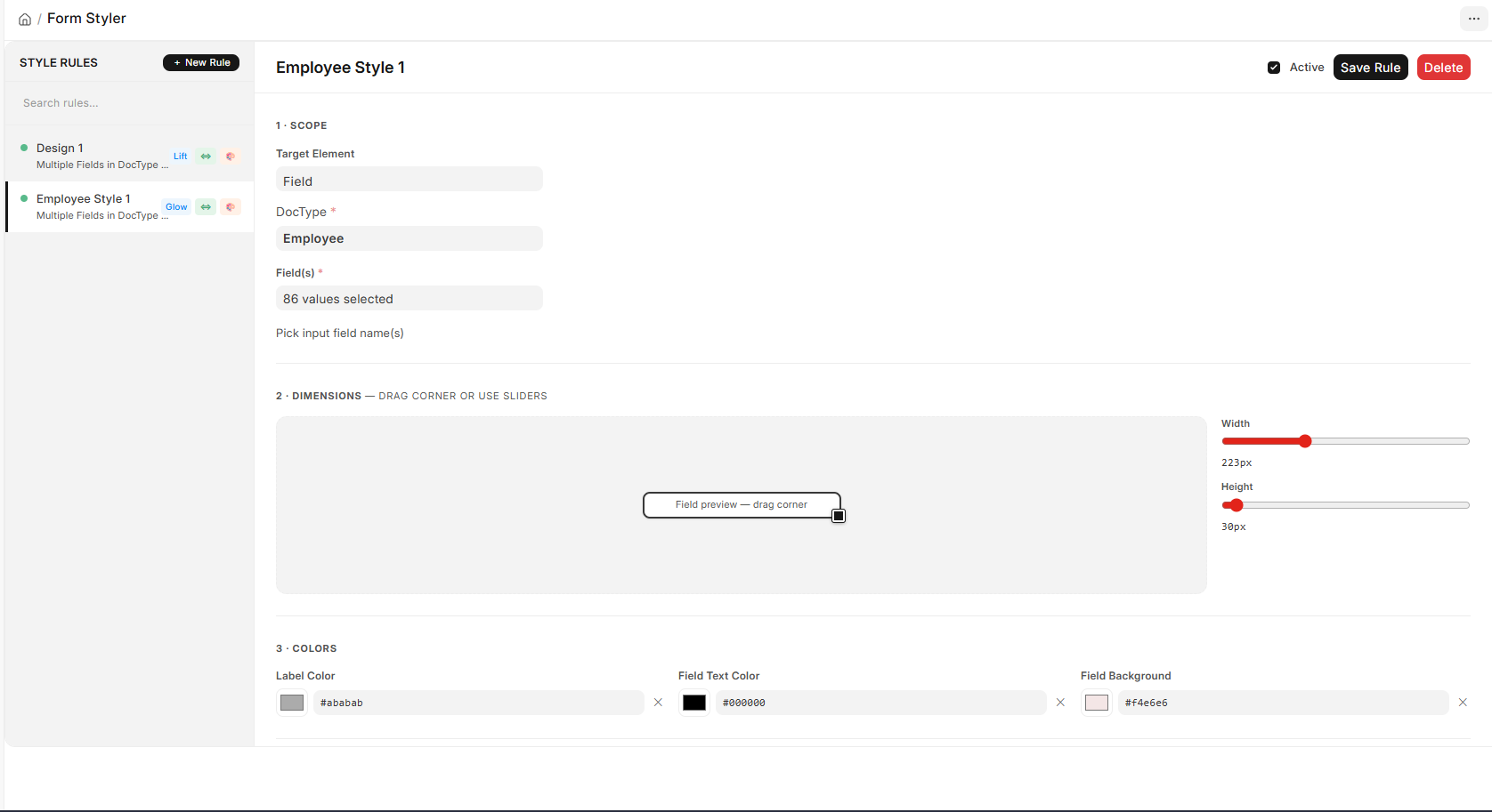 Form Styler: A No-Code Visual Builder to customize ERPNext/Frappe forms ...