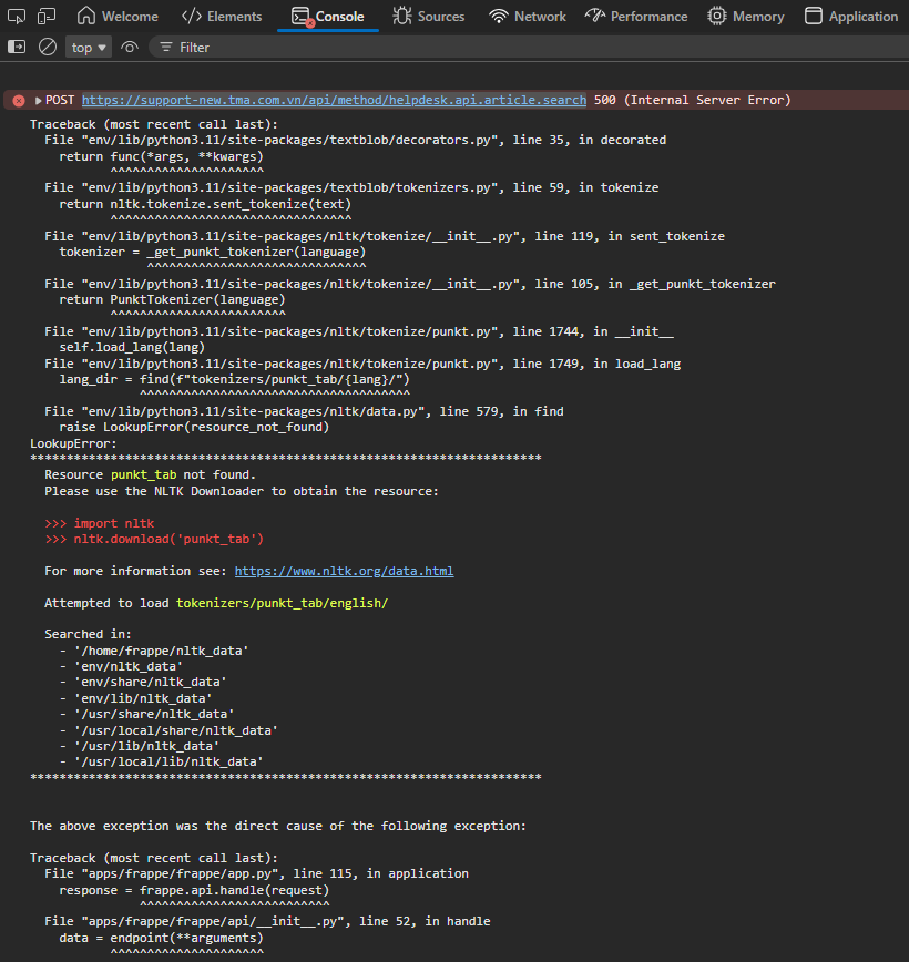Internal Server Error (Frappe HelpDesk) - Frappe Helpdesk - Frappe Forum